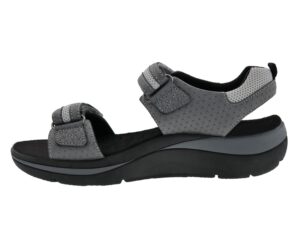 drew sophie, womens orthopedic hook and loop comfort sandal, grey mesh combo, 9 medium (b)