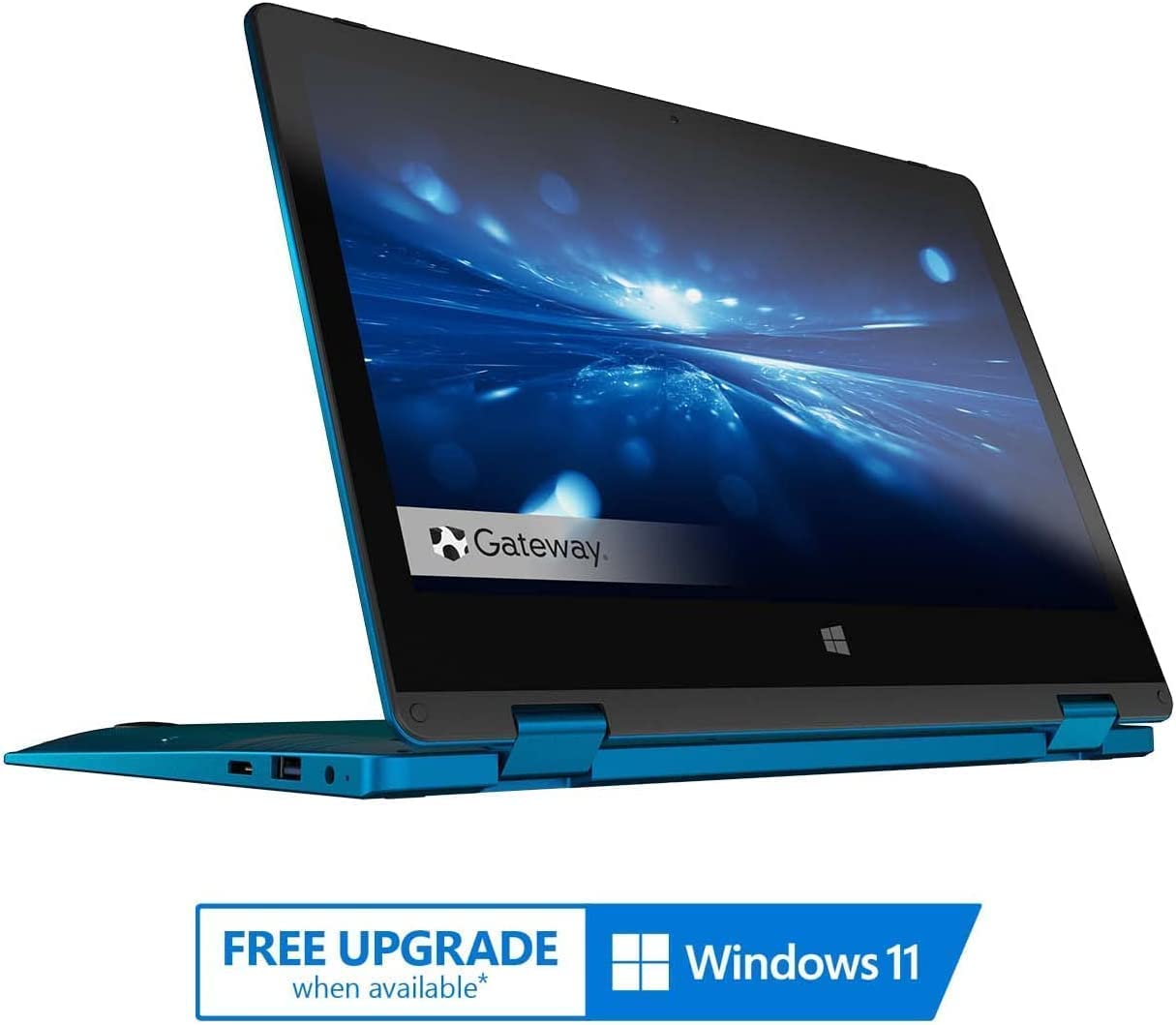 Gateway Newest Touchscreen 11.6 HD 2-in-1 Convertible Laptop in Blue Intel N4020 4GB RAM 64GB SSD Mini-HDMI Webcam Hugo Tech Mart Windows 11 S (Renewed)