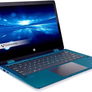 Gateway Newest Touchscreen 11.6 HD 2-in-1 Convertible Laptop in Blue Intel N4020 4GB RAM 64GB SSD Mini-HDMI Webcam Hugo Tech Mart Windows 11 S (Renewed)