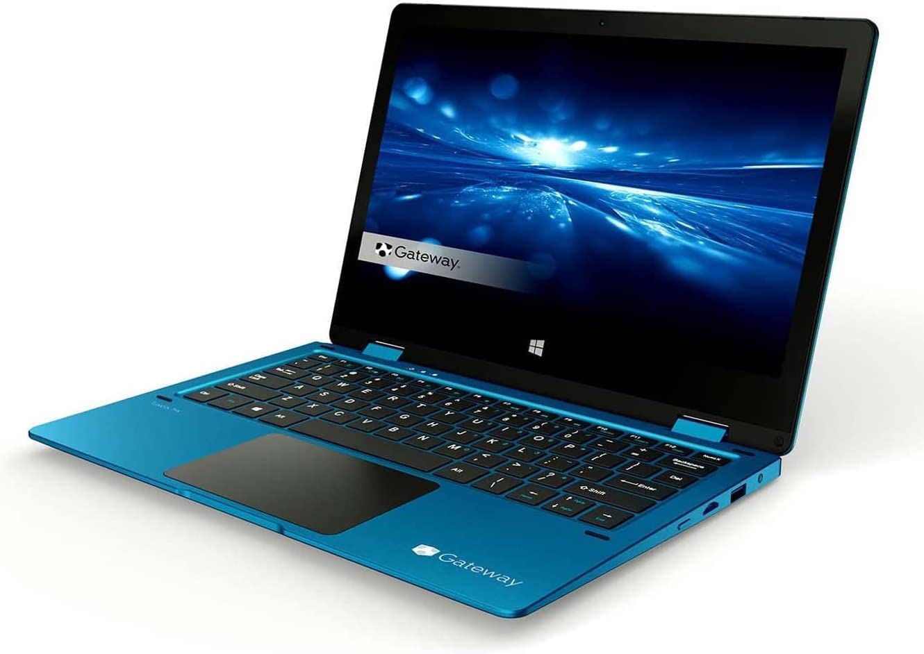 Gateway Newest Touchscreen 11.6 HD 2-in-1 Convertible Laptop in Blue Intel N4020 4GB RAM 64GB SSD Mini-HDMI Webcam Hugo Tech Mart Windows 11 S (Renewed)