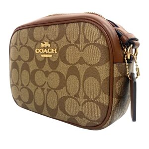 Coach Mini Jamie Camera Bag in Signature Canvas in Khaki/Saddle 2