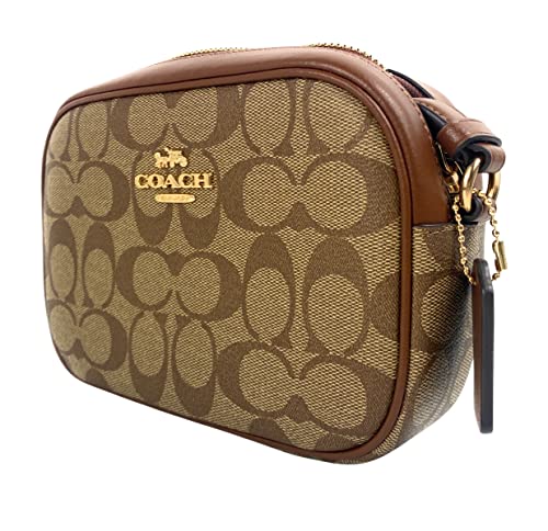 Coach Mini Jamie Camera Bag in Signature Canvas in Khaki/Saddle 2