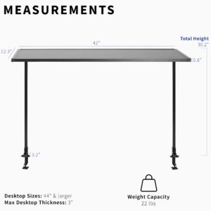 VIVO Large 42 inch Clamp-on Overhead Desk Shelf, Raised Desktop Organizer, Elevated Workstation Accessory Platform, Black, DESK-SHELF42-OB