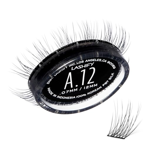 Lashify Amplify 12mm GossamerDIY Eyelash Extensions Refill, Black, Easy False Eyelashes for a Natural Look