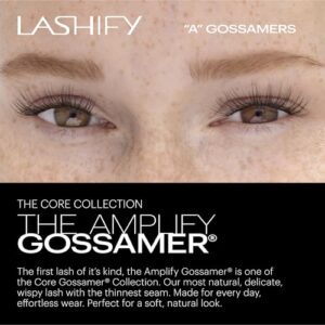 Lashify Amplify 12mm GossamerDIY Eyelash Extensions Refill, Black, Easy False Eyelashes for a Natural Look