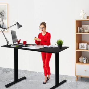 Lifetime Home Height Adjustable 55 Inches Electric Standing Desk - Upgraded Ultra Durable Home Office Large Rectangular Computer or Laptop Sit Stand Workstation Table - 55 x 24 inches, Black