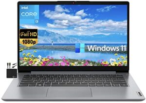 lenovo ideapad lightweight laptop (2023 model), 14" fhd display, dual core intel i3-1115g4 (upto 4.1ghz,beats i5-1030g7), 12gb ram, 256gb nvme ssd, wi-fi 6, bluetooth, hdmi, win 11 +marxsolcables