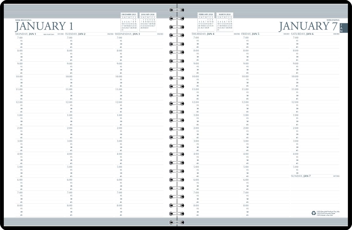 House of Doolittle 2024 Weekly Planner Calendar, Professional, Black Cover, 8.5 x 11 Inches, January - December (HOD27202-24)