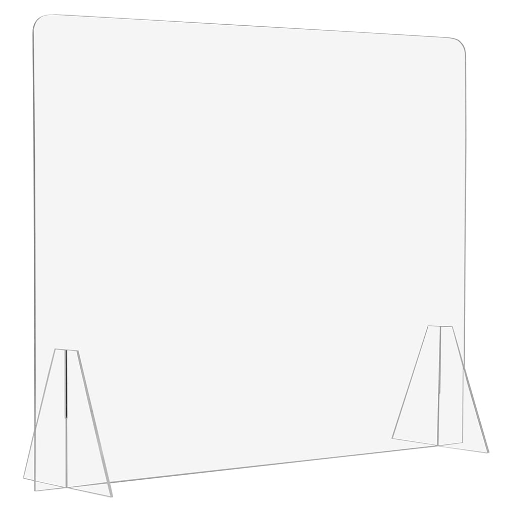 Free Standing Acrylic Sneeze Guard - 3/16" Thick - Multiple Sizes - by BenchPro