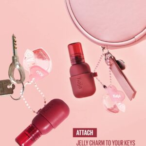 Kaja Lip & Blush Glazed Keychain Stain - Jelly Charm 02 Squeeze Guava | with Triple Berry Complex, Lemon Fruit Extrac & Olive Squalane, Hydrating, Long Lasting Lip Tint