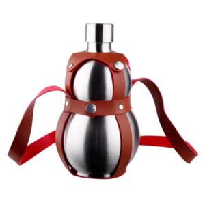 cabilock 1 set stainless steel hoist stainless steel wine flask wine drinking flask wine bottle jar portable wine flask sports water bottles camping bottle sake pu gourd travel