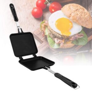 Sandwich Maker, Double Sided Frying Pan, Nonstick Grilled Sandwich and Panini Maker Pan with Handle, Double Sided Hot Nonstick Toasted Frying Pan, Stovetop Toasted Aluminum Flip Pan