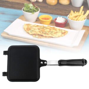 Sandwich Maker, Double Sided Frying Pan, Nonstick Grilled Sandwich and Panini Maker Pan with Handle, Double Sided Hot Nonstick Toasted Frying Pan, Stovetop Toasted Aluminum Flip Pan