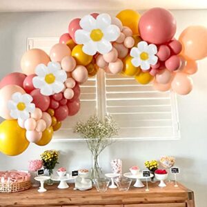 Beaumode Groovy Daisy Balloon Garland Arch Kit 143pcs for Floral Mother's day Best Mom Ever Boho Retro Spring Floral Girls One Two Birthday Baby Shower Party Decorations