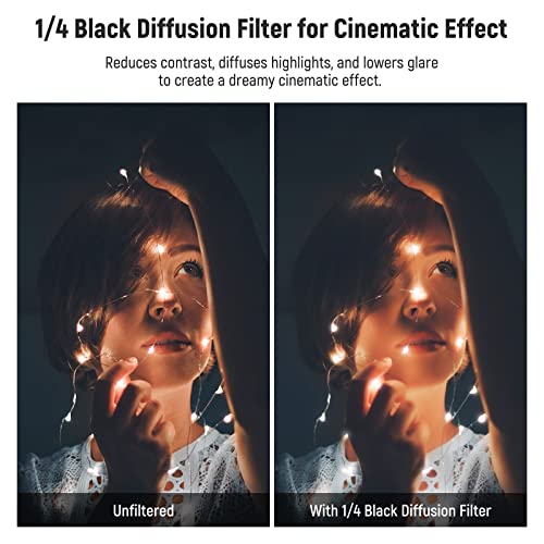 NEEWER 1/4 Black Diffusion Mist Dreamy Effect 4"x5.65" Cinema Square Filter (Rectangular) with HD Optical Glass Compatible with Tilta Compatible with SmallRig Matte Box for Cinematic Photo Videography