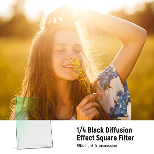 NEEWER 1/4 Black Diffusion Mist Dreamy Effect 4"x5.65" Cinema Square Filter (Rectangular) with HD Optical Glass Compatible with Tilta Compatible with SmallRig Matte Box for Cinematic Photo Videography