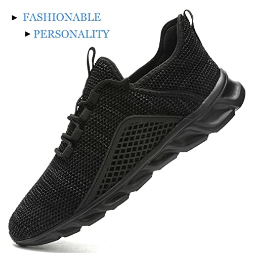 EGMPDA Women's Slip On Walking Running Shoes Casual Lightweight Tennis Athletic Workout Gym Sports Fashion Sneakers Black 8 M US