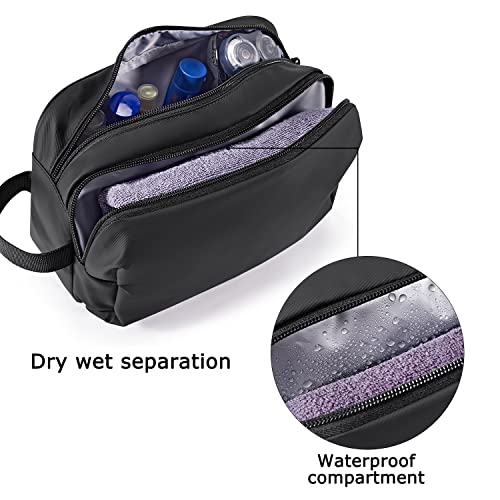 BAGSMART Toiletry Bag for Men, Travel Toiletry Organizer Dopp Kit Water-resistant Shaving Bag for Toiletries Accessories(Black)