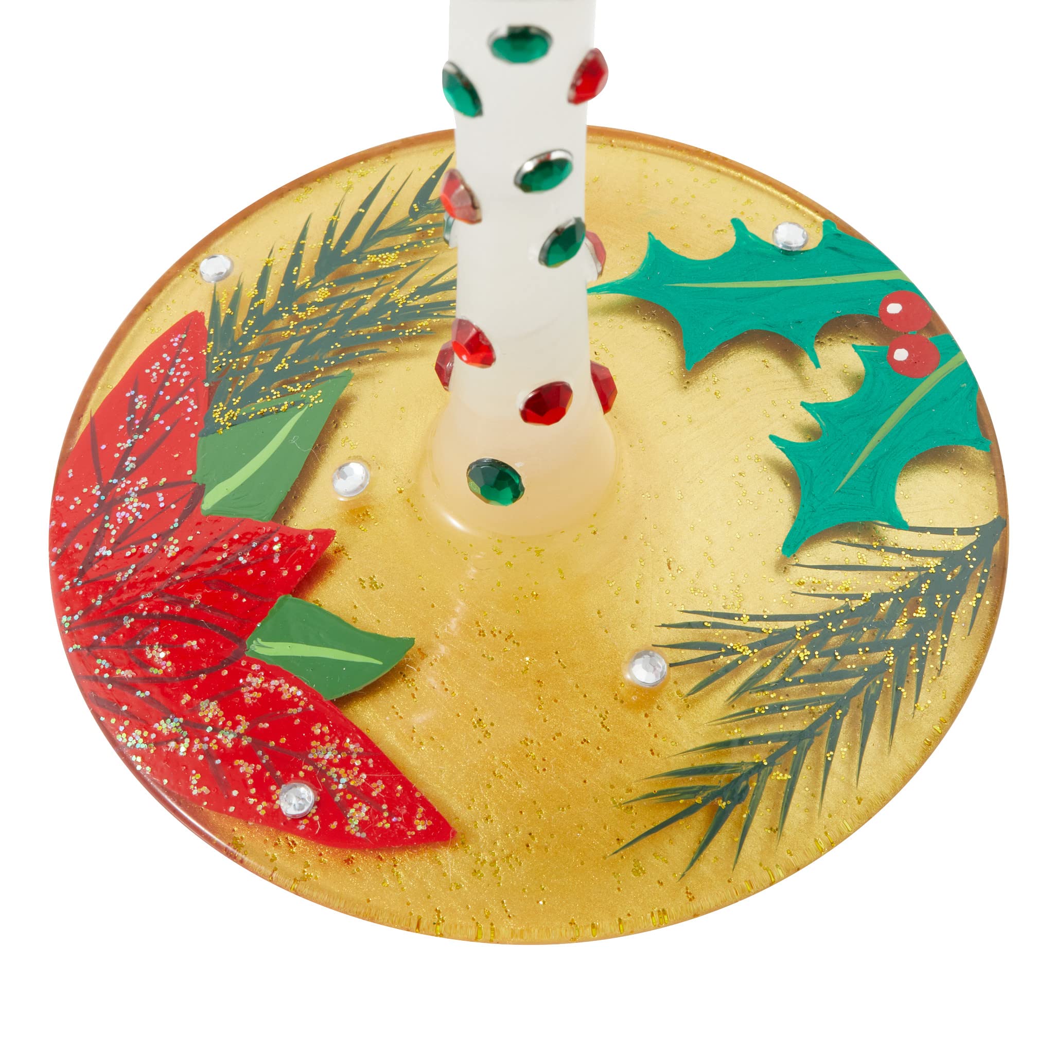 Enesco Designs by Lolita Holiday Merry Christmas Mom Hand-Painted Artisan Wine Glass, 15 Ounce, Multicolor