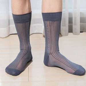 Nanxson 5/10 Pairs Men's Ultra Thin Socks Sheer Casual Sock Dress Socks (10 Pairs x New Random Color-28)