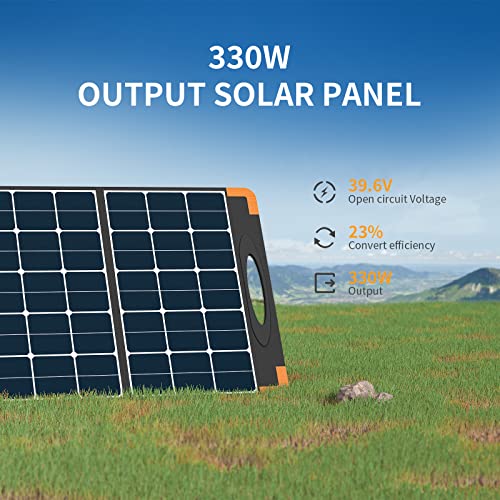 pecron PV300 330W Portable Solar Panels for E600LFP/E1000PRO/E1500PRO/E2000LFP/E3000 Portable Power Stations with Adjustable Kickstand Foldable Solar Panel Power Backup for Outdoor Van Camper Off Grid