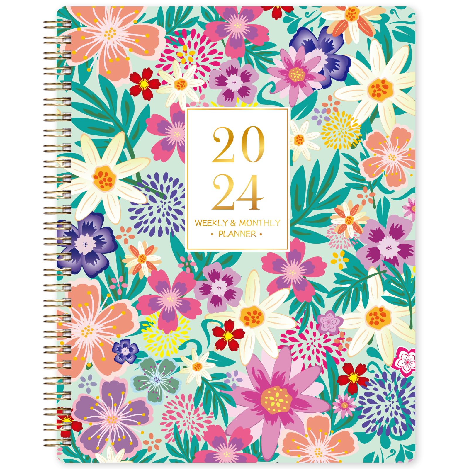 2024 Planner - Planner 2024, Jan. 2024 - Dec. 2024, 2024 Planner Weekly and Monthly with Tabs, 8" x 10", Thick Paper, Twin-Wire Binding, Check Boxes, Perfect Daily Organizer