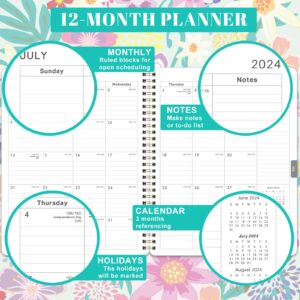 2024 Planner - Planner 2024, Jan. 2024 - Dec. 2024, 2024 Planner Weekly and Monthly with Tabs, 8" x 10", Thick Paper, Twin-Wire Binding, Check Boxes, Perfect Daily Organizer