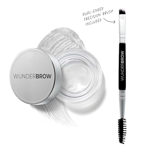 WUNDERBROW Fix It Clear Eyebrow Gel, Long Lasting Lamination Effect, Includes Dual Ended Brush, Vegan & Cruelty Free