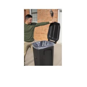 50 gal Roughneck Wheeled Plastic Garage Trash Can, Black