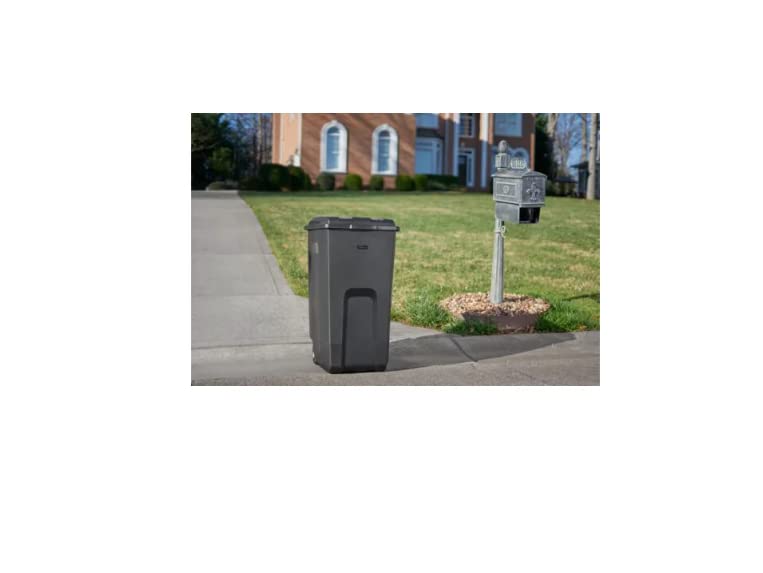 50 gal Roughneck Wheeled Plastic Garage Trash Can, Black