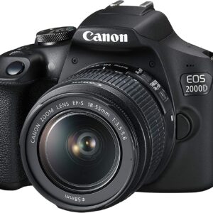 Canon EOS 2000D / Rebel T7 DSLR Camera w/EF-S 18-55mm f/3.5-5.6 Lens 3 Lens Kit Bundled with 128GB Memory + Wide Angle Lens + Telephoto Lens + Flash + More