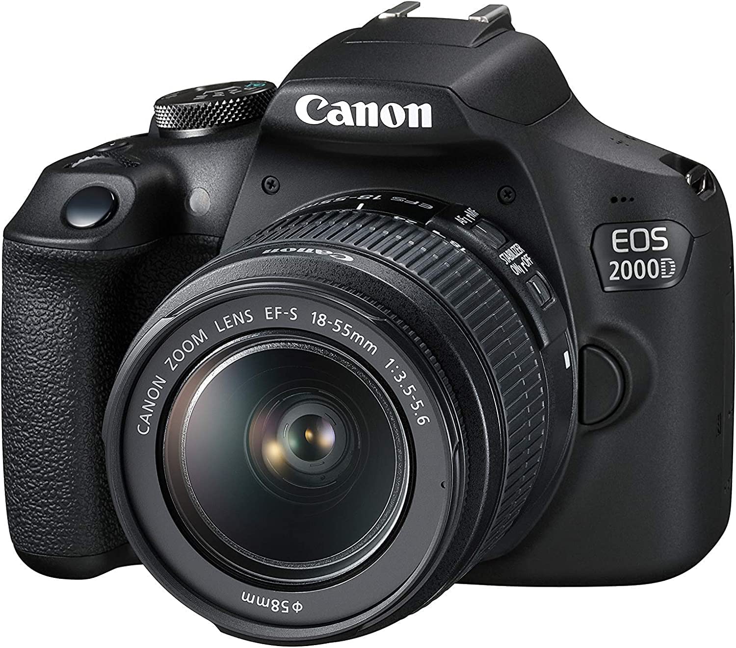 Canon EOS 2000D / Rebel T7 DSLR Camera w/EF-S 18-55mm f/3.5-5.6 Lens 3 Lens Kit Bundled with 128GB Memory + Wide Angle Lens + Telephoto Lens + Flash + More