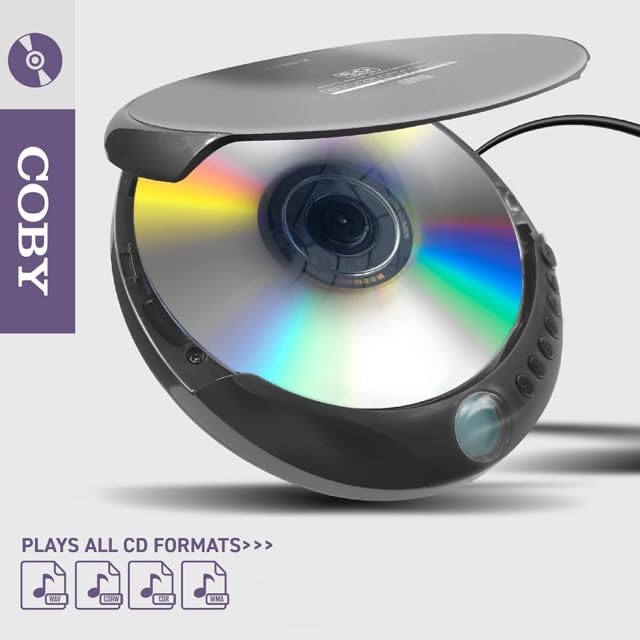 Coby Portable CD Player with Foldable Headphones, 60-Sec Anti-Skip Compact Disc Player with Headset Bundle for Travel or Home Use