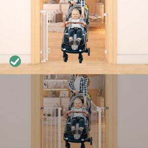 Momcozy Baby Gate, Auto Lock Retractable Baby Gate or Dog Gate, 【Auto Lock】33” Tall, Extends to 55” Wide, Mesh Safety Baby Gate for Stairs, Indoor, Outdoor, Doorways, Hallways