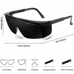 IPL190nm to 2000nm Laser Safety Glasses , UV Blocking Laser Glasses Eye Protection Protective Goggles Eyewear for Hair Removal Treatment and Laser Cosmetology Operator Eye Protection Adjustable Temple