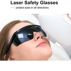 IPL190nm to 2000nm Laser Safety Glasses , UV Blocking Laser Glasses Eye Protection Protective Goggles Eyewear for Hair Removal Treatment and Laser Cosmetology Operator Eye Protection Adjustable Temple