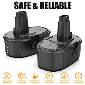 Powilling 2 Pack 6.5Ah DC9096 Replacement for Dewalt 18V XRP Battery DC9096 DC9098 DC9099 DE9039 DE9095 DE9096 DE9098 DW9095 DW9096 DW9098 DE9503 DC9182 for 18Volt Dewalt Batteries