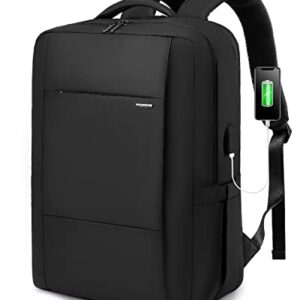 LOVEVOOK Laptop Backpack for Women & Men, Unisex 15.6 inch Waterproof Travel Backpack, Work Backpack Casual Daypack with USB Charging Port, Computer Backpack for Business Black