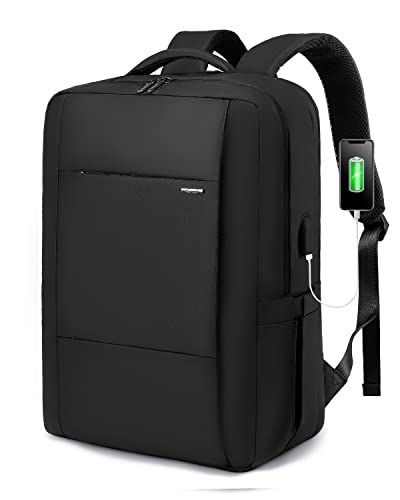 LOVEVOOK Laptop Backpack for Women & Men, Unisex 15.6 inch Waterproof Travel Backpack, Work Backpack Casual Daypack with USB Charging Port, Computer Backpack for Business Black