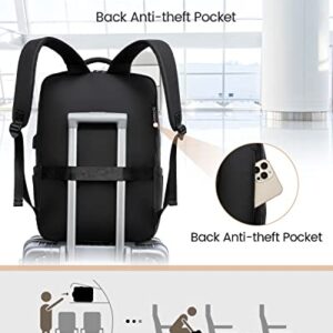 LOVEVOOK Laptop Backpack for Women & Men, Unisex 15.6 inch Waterproof Travel Backpack, Work Backpack Casual Daypack with USB Charging Port, Computer Backpack for Business Black