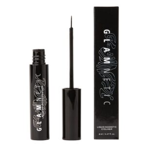 glamnetic magnetic eyeliner - black | waterproof liquid, all-day hold for magnetic eyelashes, sweatproof, paraben-free - 7.5ml