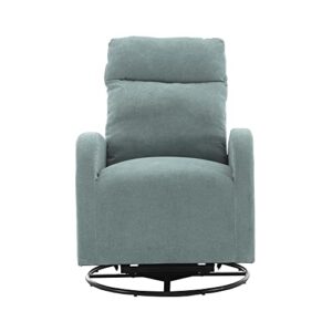 HomSof Swivel Glider Rocker Recliner, Light Blue Polyester Rocking Chair for Nursery, Modern Lounge Chair for Living Room