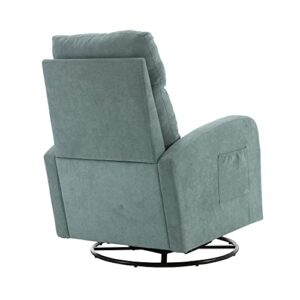 HomSof Swivel Glider Rocker Recliner, Light Blue Polyester Rocking Chair for Nursery, Modern Lounge Chair for Living Room