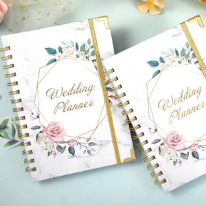 Wedding Planner - Wedding Planner Book and Organizer for the Bride with 5 Tabbed Sections, 6.5" x 8.75", Hardcover with Metal Corner + 5 Inner Pocket + Sticker + Notes Pages - Wedding Floral