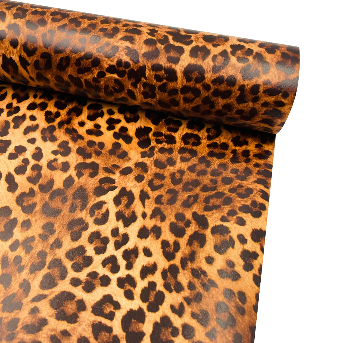 Yifasy 19.7 feet Wallpaper Roll Leopard Animal Print Peel and Stick Removable Shelf Liner Women Makeup Box Decor (236x17.7 Inch)