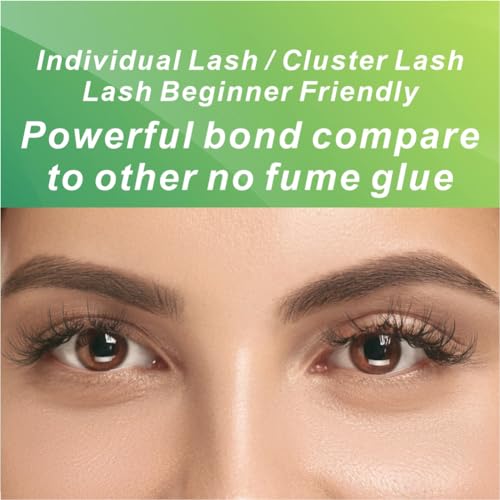 Cluster Lash Glue, Fast Drying Last 2Weeks, Lash Cluster Glue Low Fumes for Sensitive Eyes Waterproof, Lash Extension Glue for DIY at Home or Professional Salon 5ml