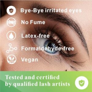 Cluster Lash Glue, Fast Drying Last 2Weeks, Lash Cluster Glue Low Fumes for Sensitive Eyes Waterproof, Lash Extension Glue for DIY at Home or Professional Salon 5ml