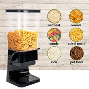 Tokokimo Cereal Dispenser, Cereal Dispenser Countertop, Cereal Containers Storage, Food Dispenser for Grains, Nuts, Candies, Oatmeal, Snacks, Cat Food, Dog Food, Black, 2pc