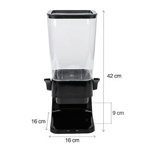 Tokokimo Cereal Dispenser, Cereal Dispenser Countertop, Cereal Containers Storage, Food Dispenser for Grains, Nuts, Candies, Oatmeal, Snacks, Cat Food, Dog Food, Black, 2pc