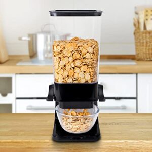 Tokokimo Cereal Dispenser, Cereal Dispenser Countertop, Cereal Containers Storage, Food Dispenser for Grains, Nuts, Candies, Oatmeal, Snacks, Cat Food, Dog Food, Black, 2pc